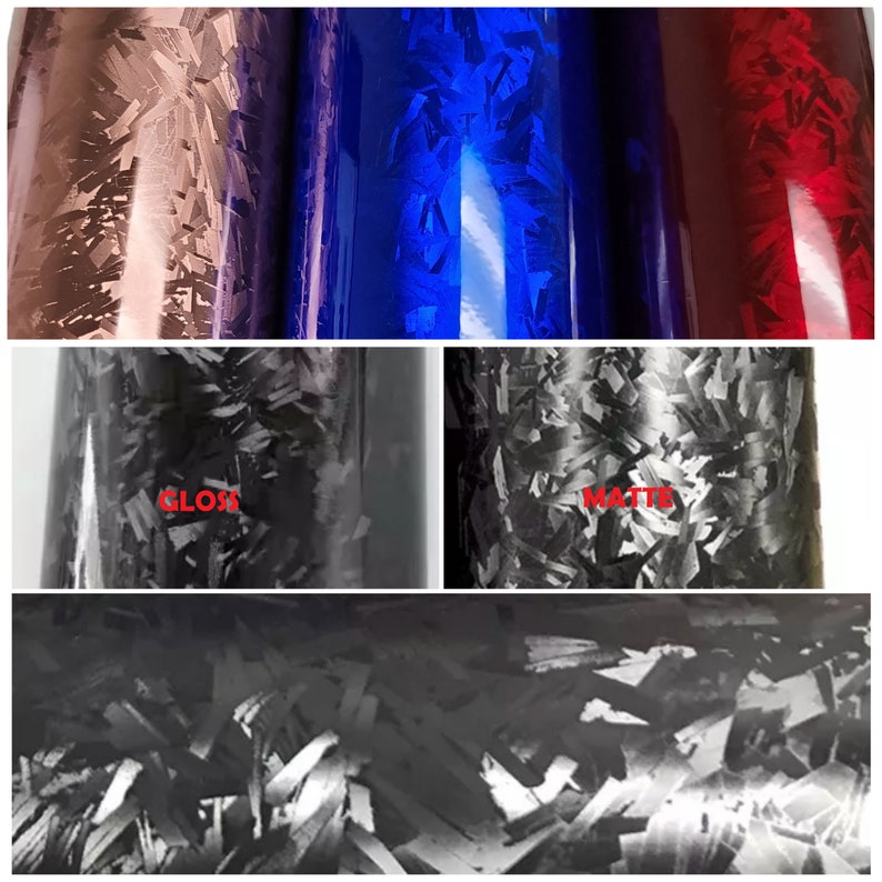 Gloss Matte Forged Carbon Fiber Black Red Blue Rose Gold Self Adhesive ...