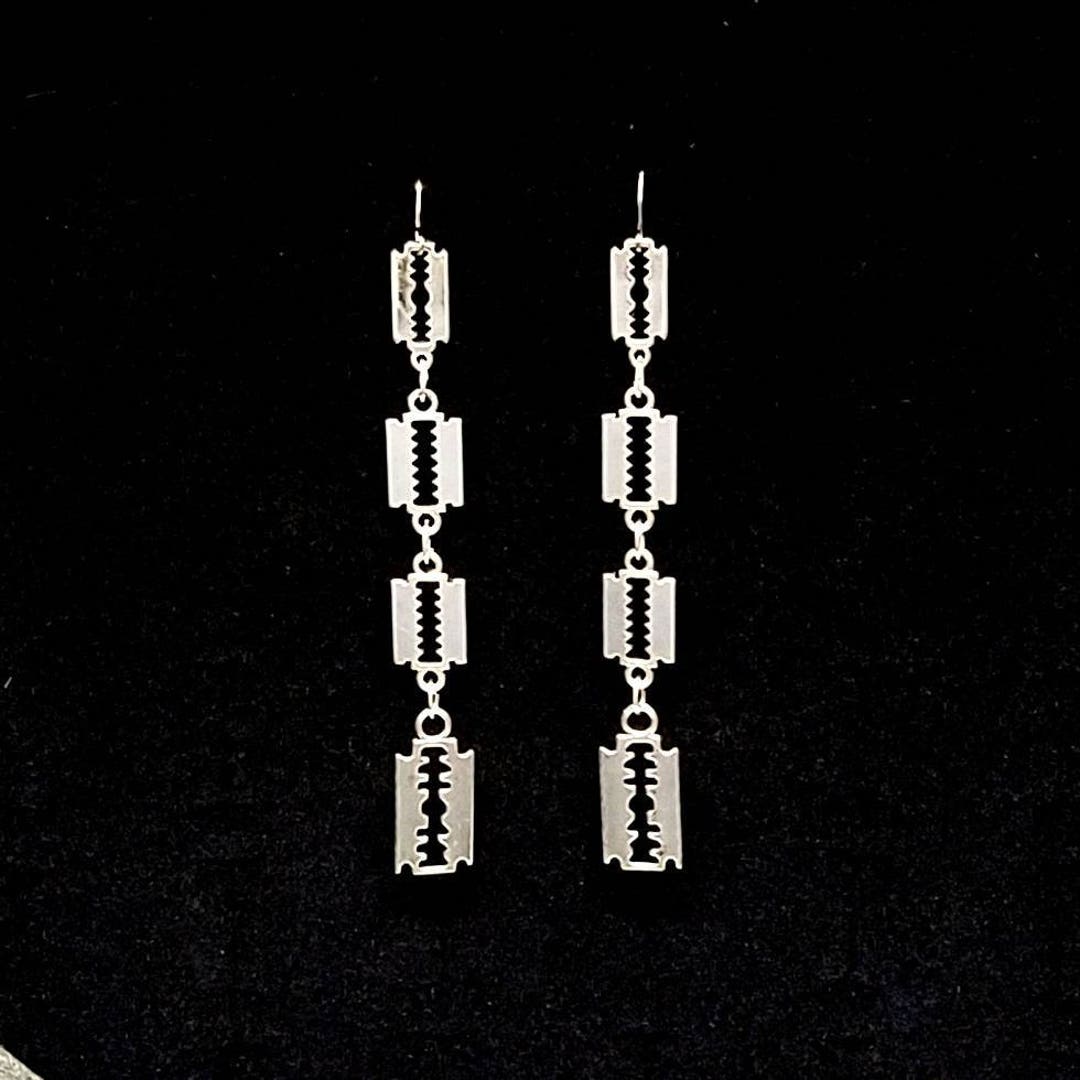 DEADLY GLAMOUR, Razor Blade Earrings, Punk Earrings, Goth, Gothic, Punk ...