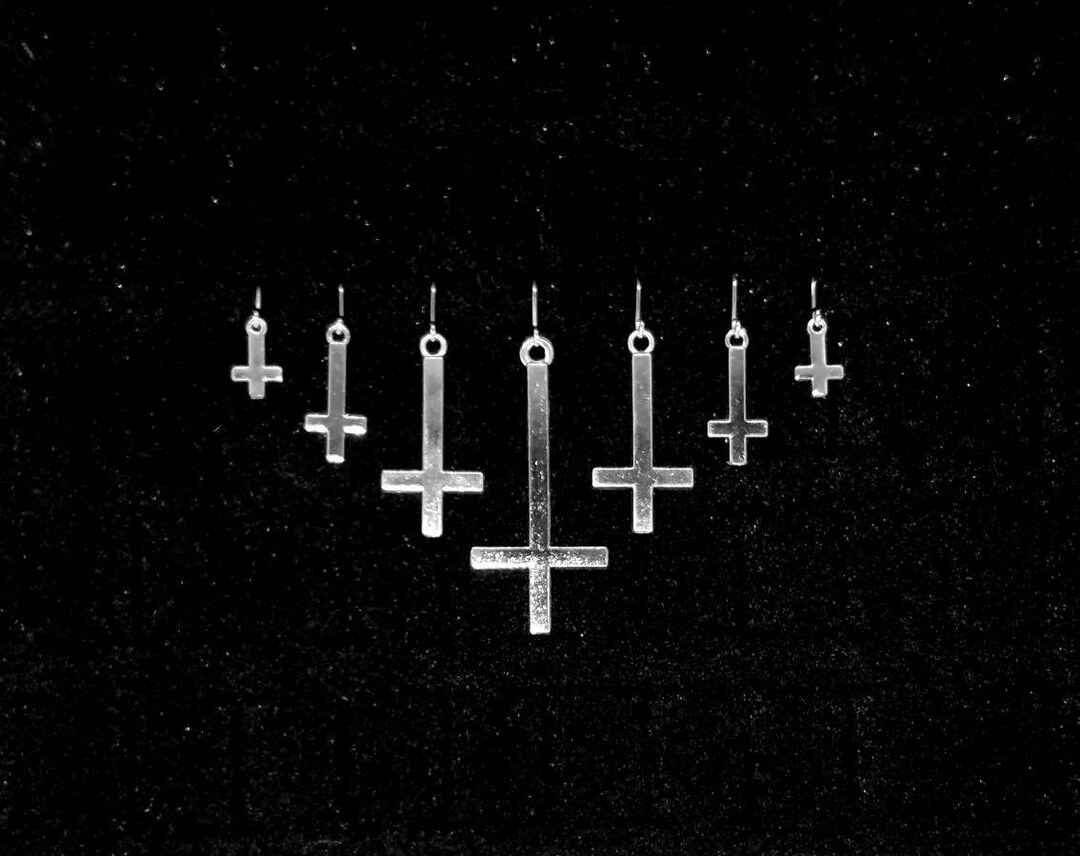 INVERTED CROSS EARRING, Single Earring, Upside Down Cross, Satanic ...