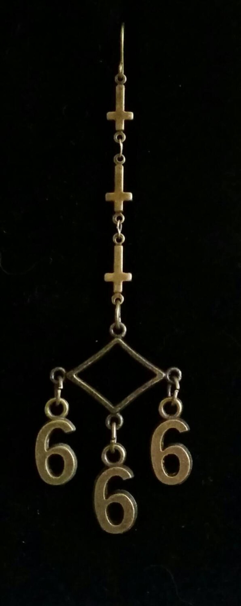 666 satanic earrings number of the beast heavy metal | Etsy