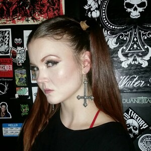 INVERTED CROSS Earrings, Ear Weights, Large, Ornate, Upside-down Cross ...