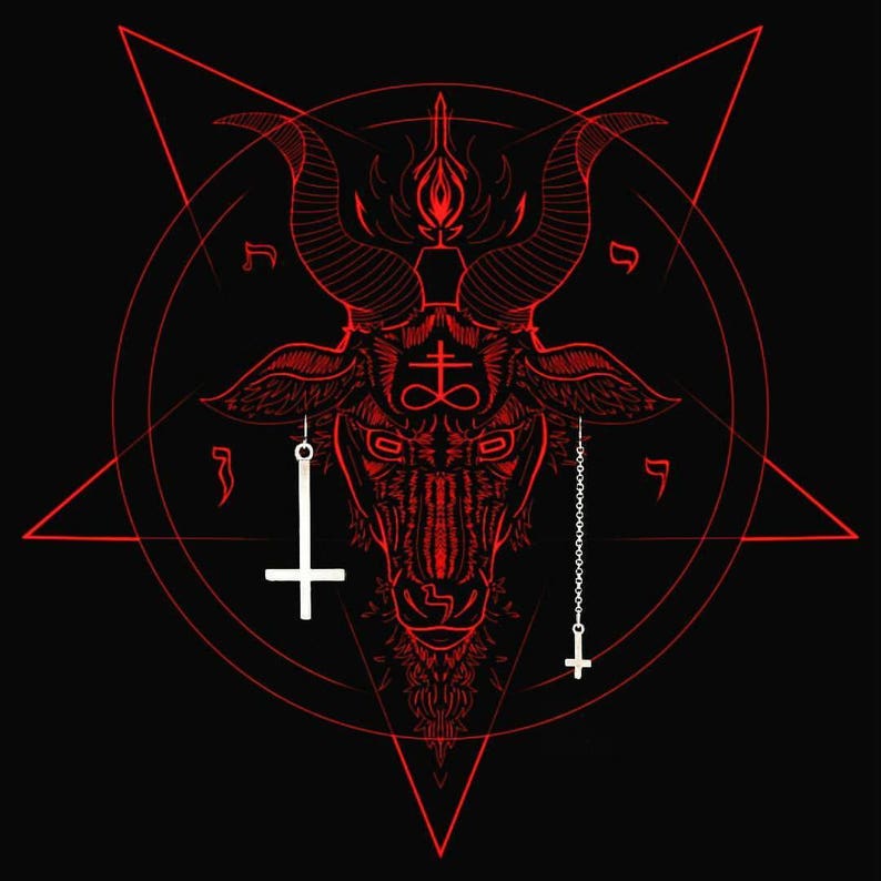 INVERTED CROSS Earrings Satanic Jewelry Mismatched or - Etsy