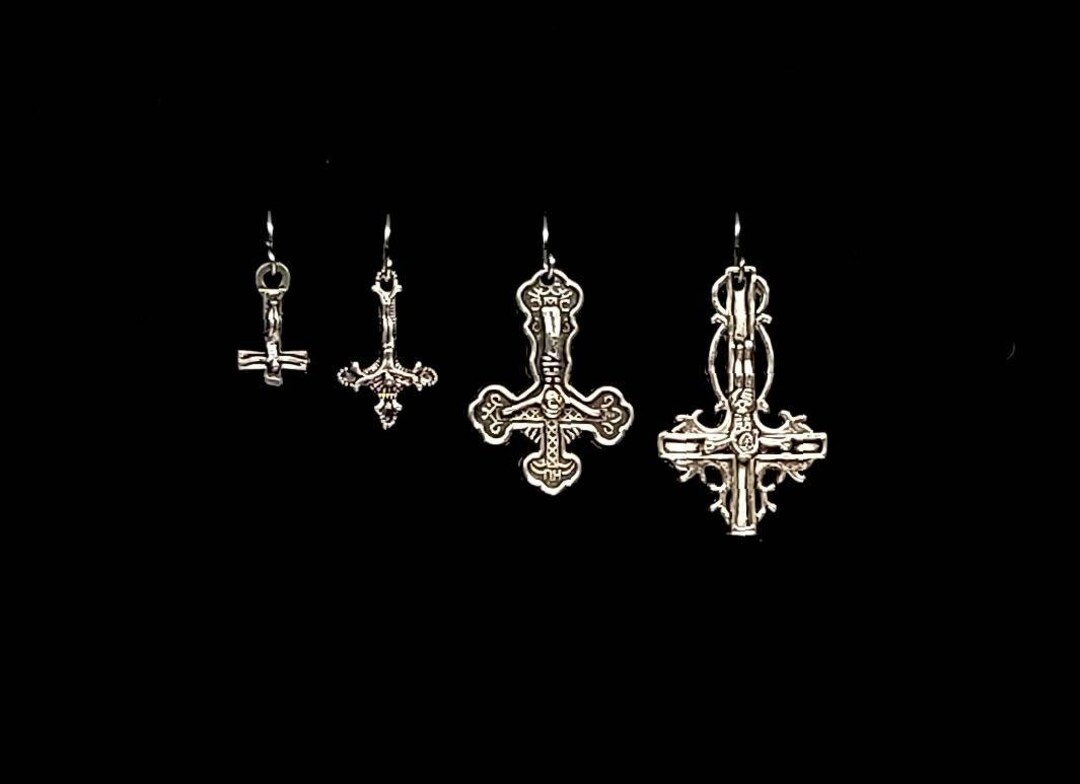 INVERTED CRUCIFIX, Inverted Cross Earring, Single Earring, the Hanged ...