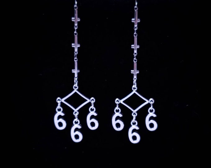 666 Satanic Earrings Number of the Beast Heavy Metal - Etsy
