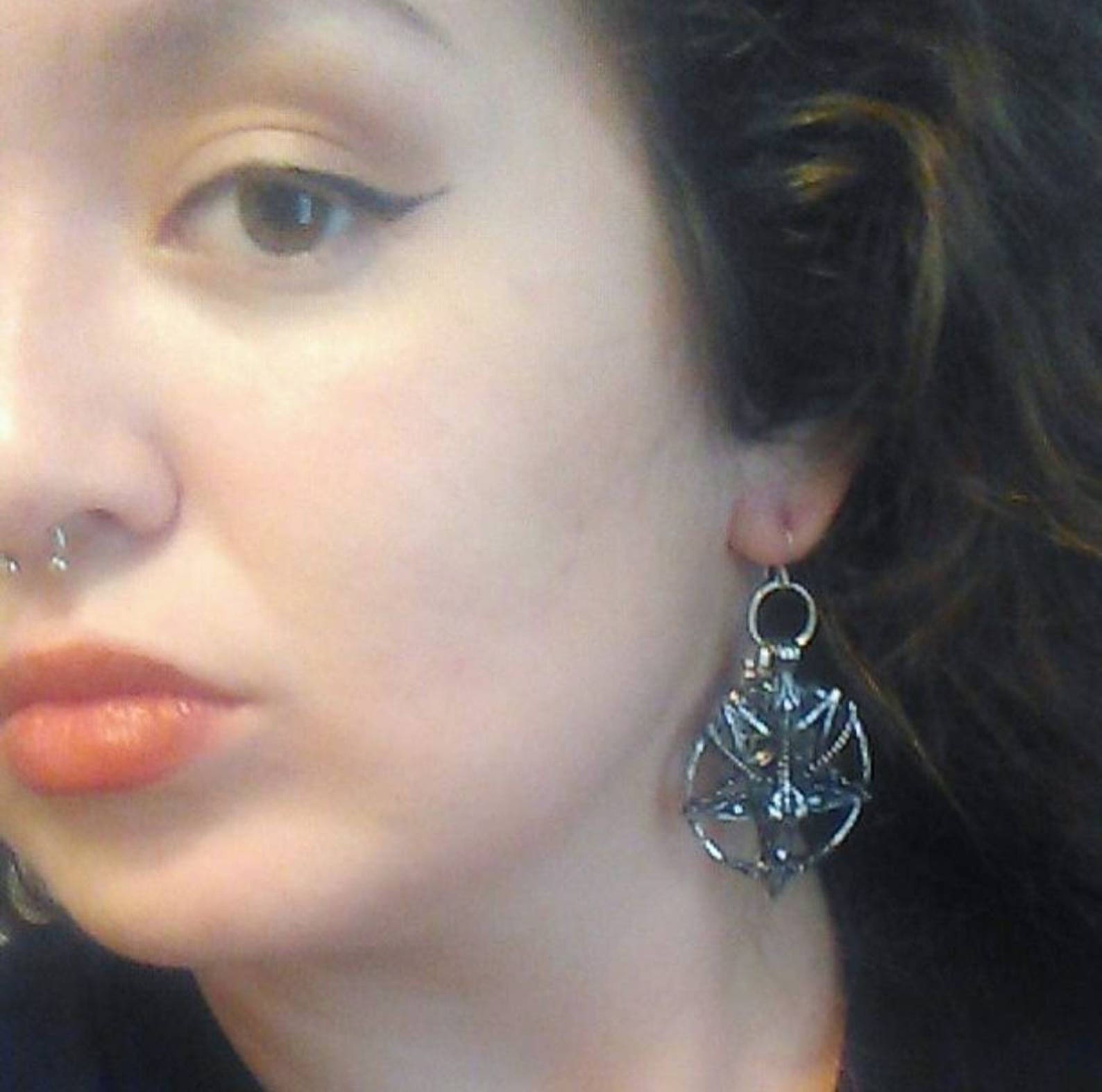 BAPHOMET Earrings Satanic Jewelry Occult Jewelry Ear - Etsy