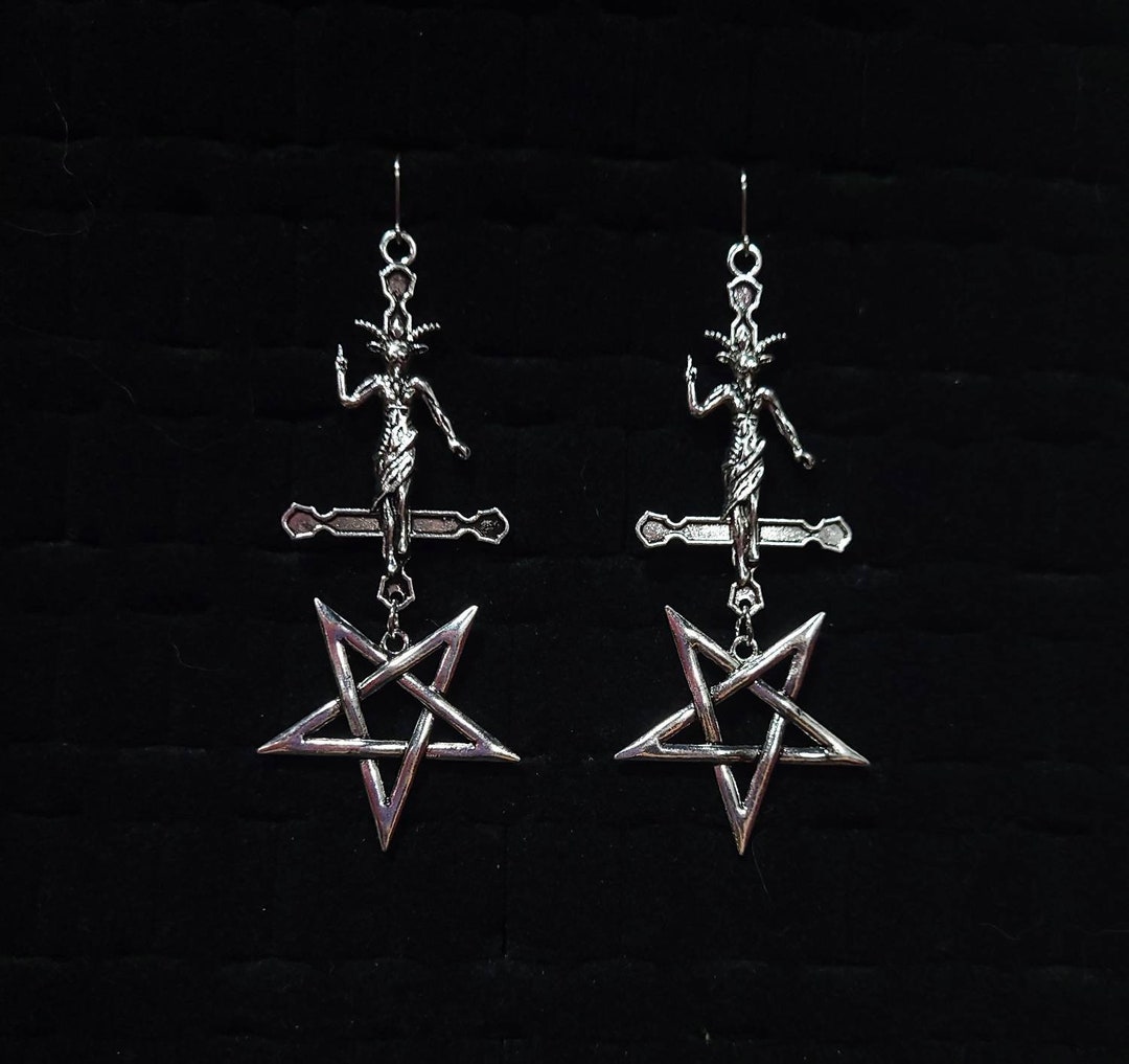BAPHOMET BABE, Baphomet Earrings, Satanic Jewelry, Ear Weights ...