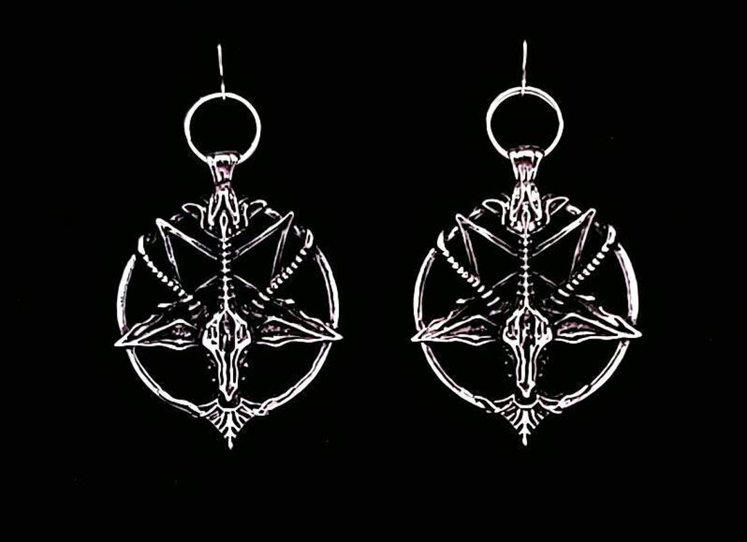 BAPHOMET Earrings, Satanic Jewelry, Occult Jewelry, Ear Weights ...