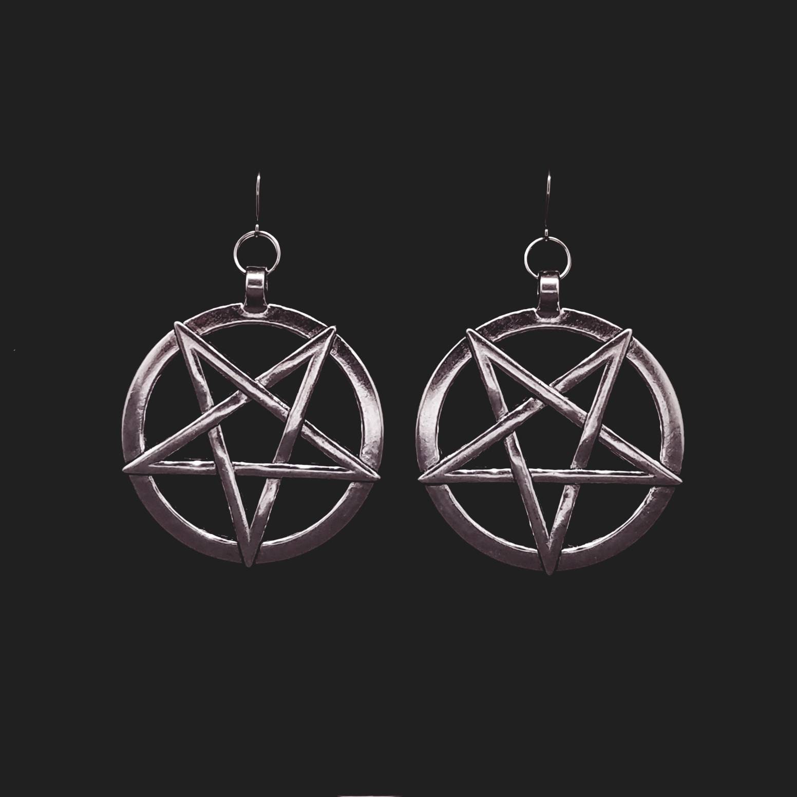 INVERTED PENTAGRAM Ear Weights Satanic Pentagram Earrings - Etsy