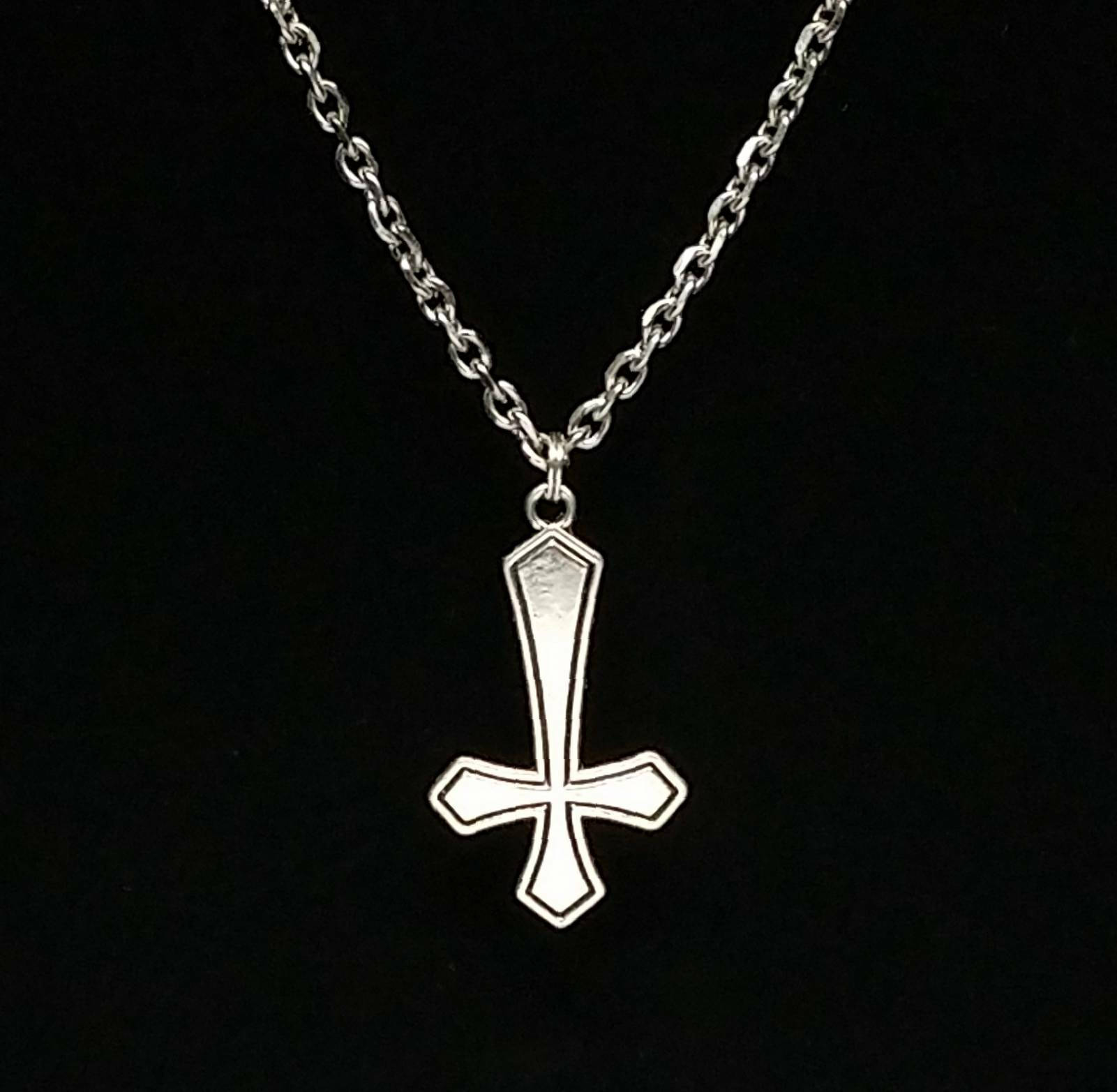 GOTHIC CROSS Necklace Inverted Cross Necklace Upside Down - Etsy