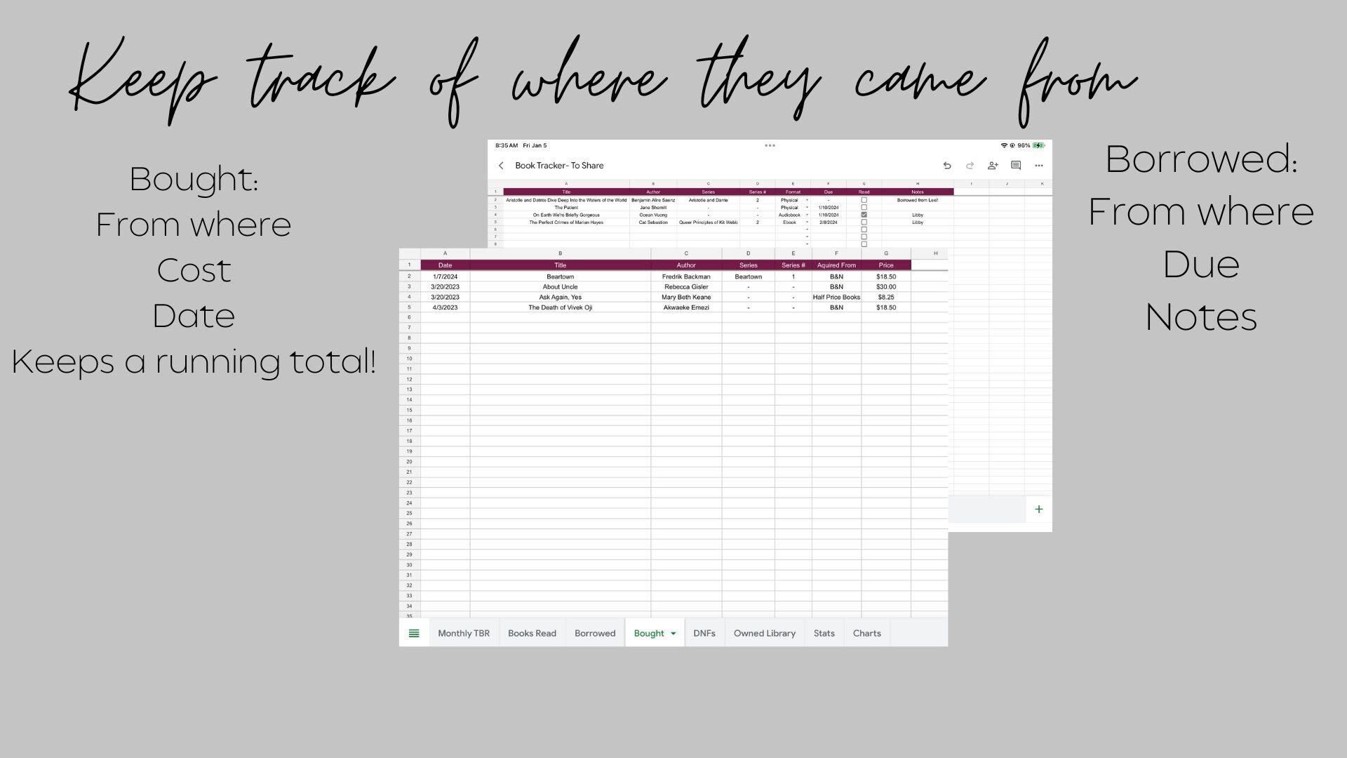 2024 Reading Tracker Google Sheet Tracker Reading Goals Tracker - Etsy