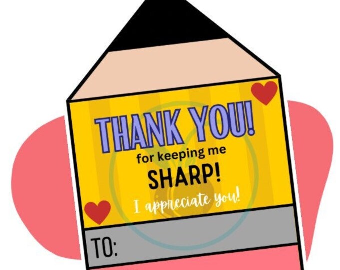 Teacher Thank You Card: Printable Gift Tags (digital Download) - Etsy ...