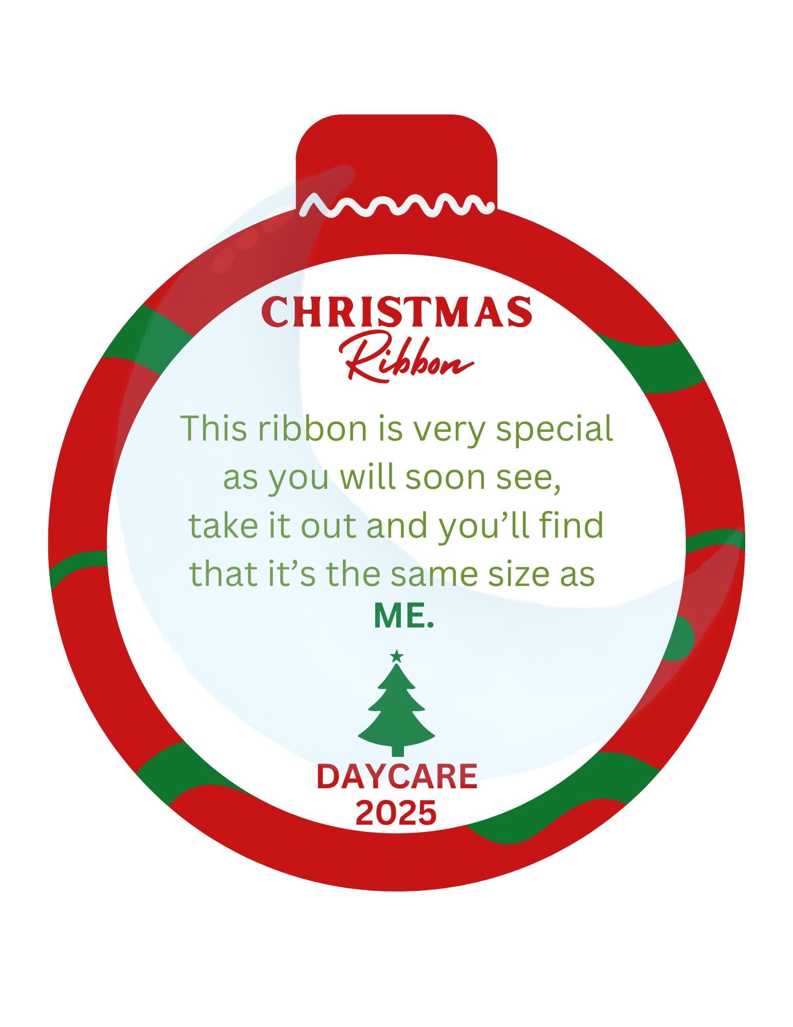 Christmas Ribbon Gift Tag Printable Kids Christmas Ribbon Ornament ...