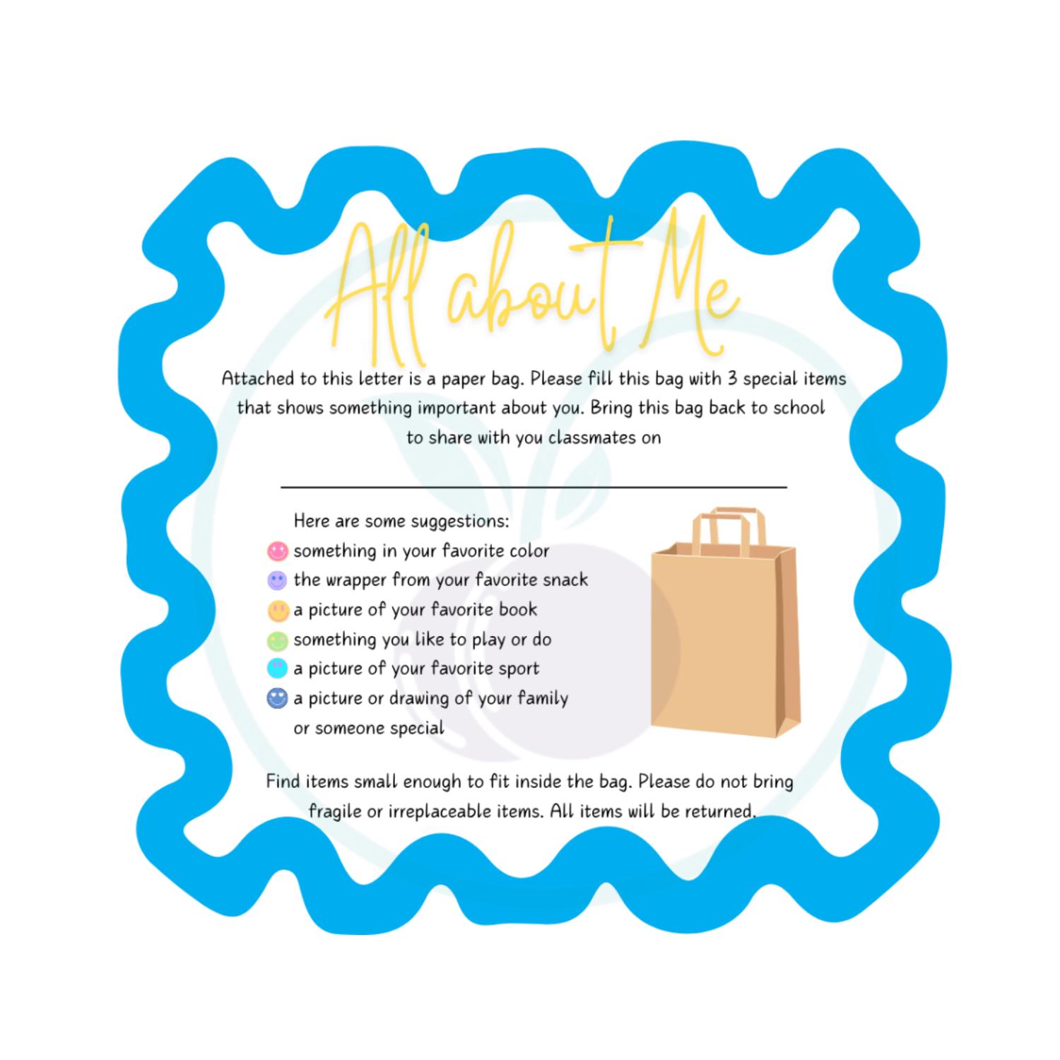 All About Me Tag, Printable, Get to Know Me Flyer, School, Show and ...