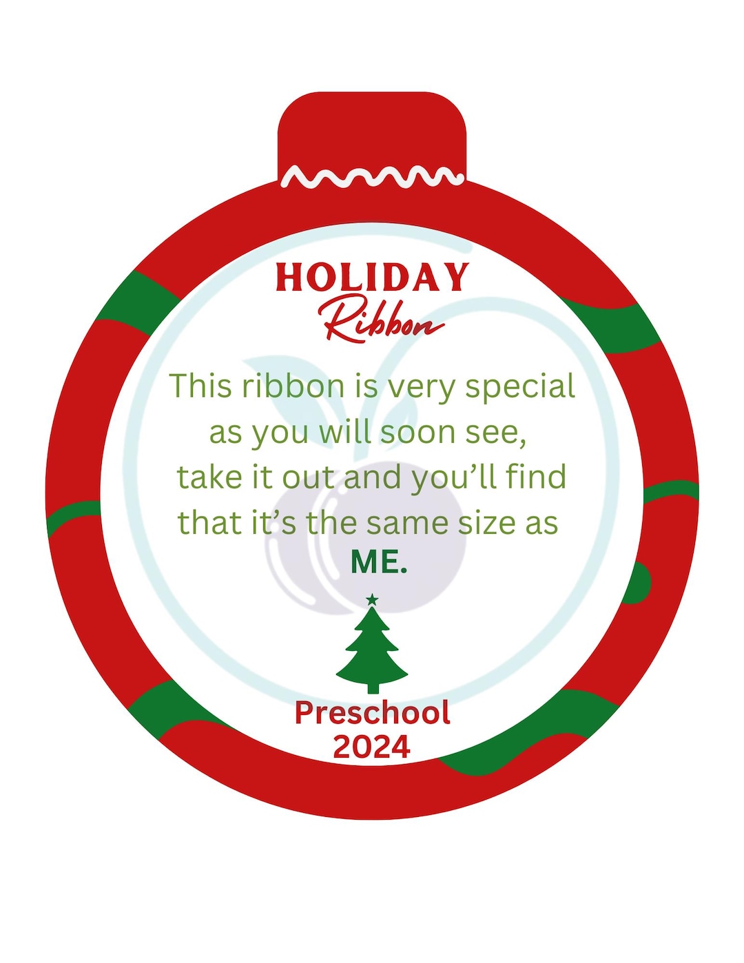 Preschool Christmas Ribbon Gift Tag Printable Kids Christmas Ribbon ...