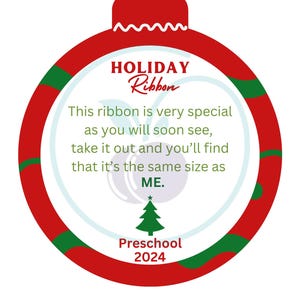Preschool Christmas Ribbon Gift Tag Printable Kids Christmas Ribbon ...