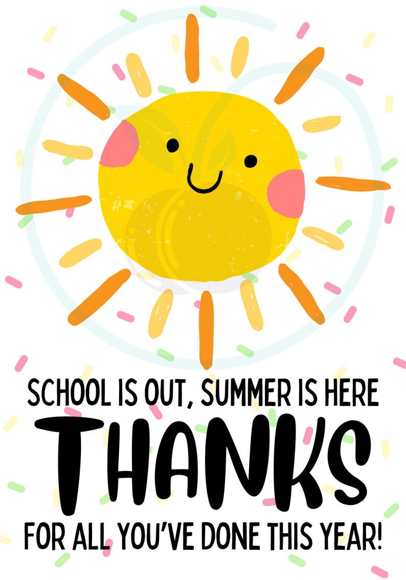 Sunshine Thank You Tag, Thank You Teacher Card, Summer Tag, Thanks for ...