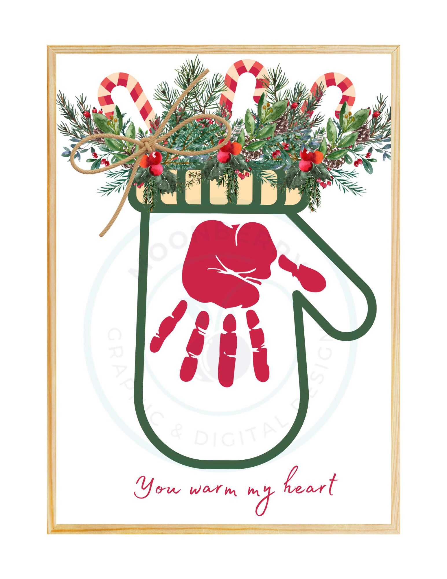 Handprint Mitten Digital Template - Etsy