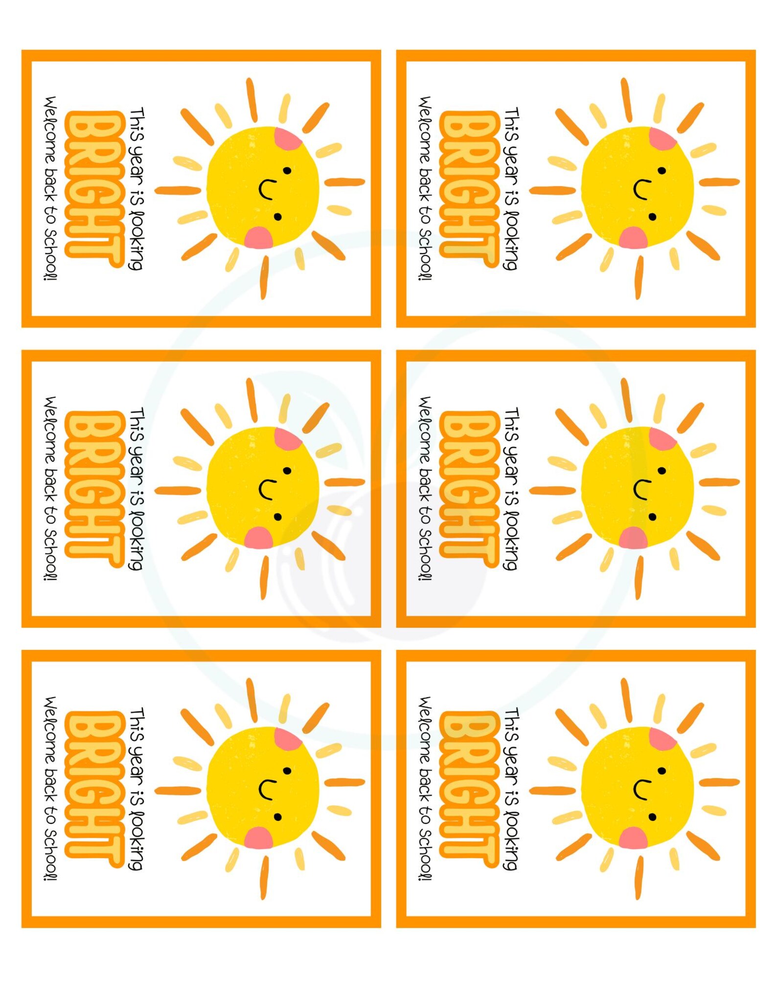 Back to School Gift Tags, This Year is Looking Bright, Welcome Back ...
