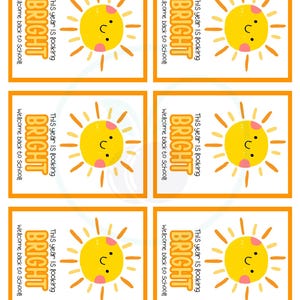 Back to School Gift Tags, This Year is Looking Bright, Welcome Back ...