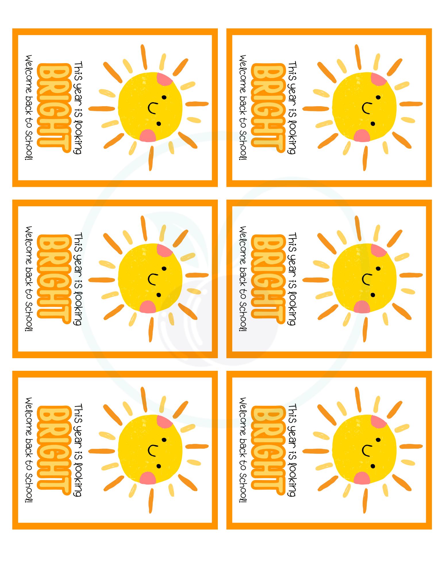 Back to School Gift Tags, This Year is Looking Bright, Welcome Back ...