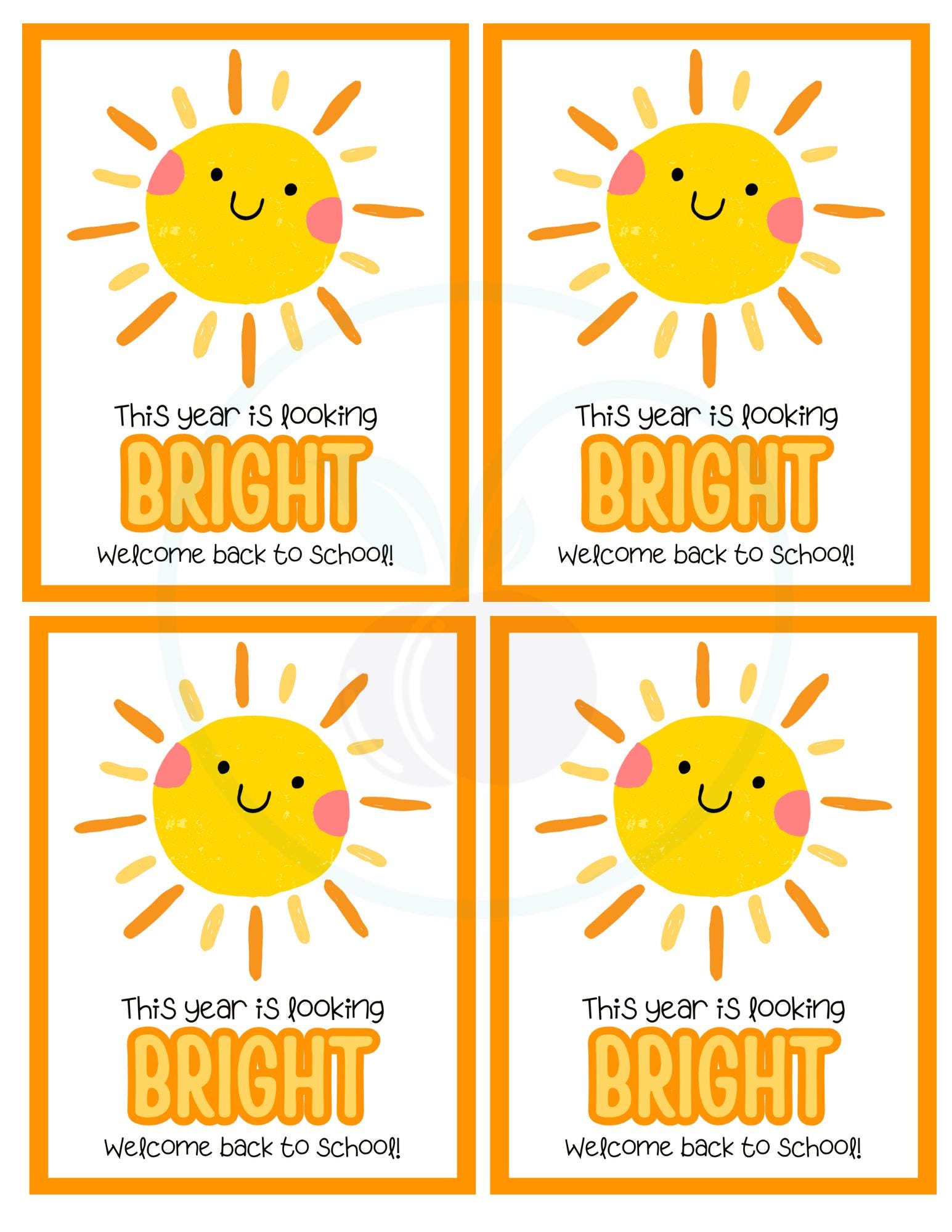 Back to School Gift Tags, This Year is Looking Bright, Welcome Back ...