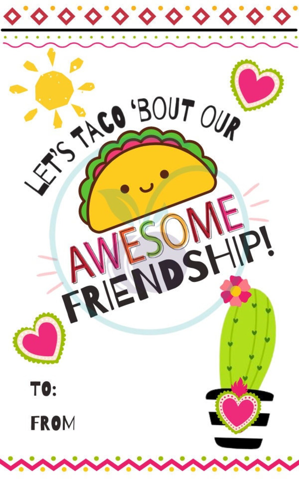 Let’s Taco Bout Valentine, Taco Valentine, Valentine Tag, Valentine’s ...