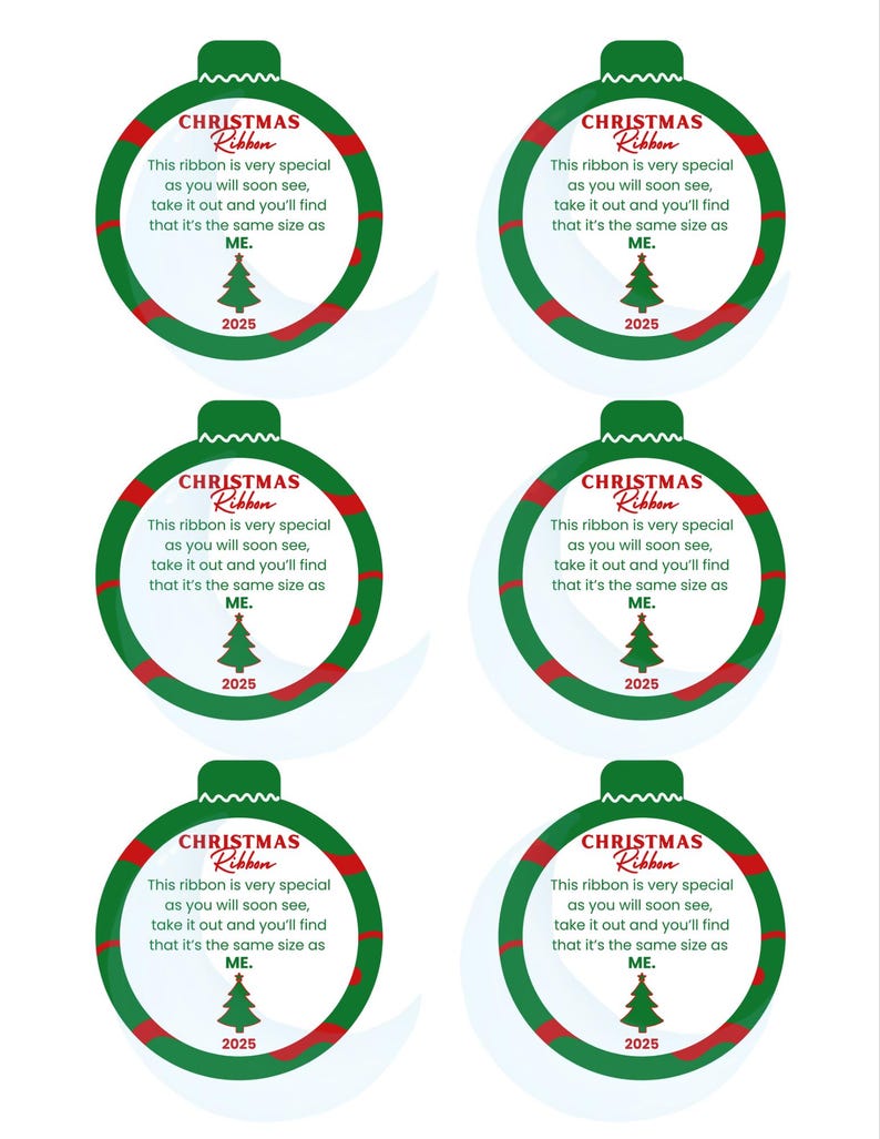 Kindergarten Holiday Christmas Ribbon Gift Tag Printable Kids Christmas ...