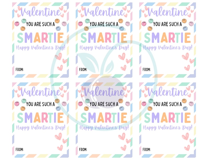 Such a Smartie Valentine , Teacher Valentine to Students, Classroom ...