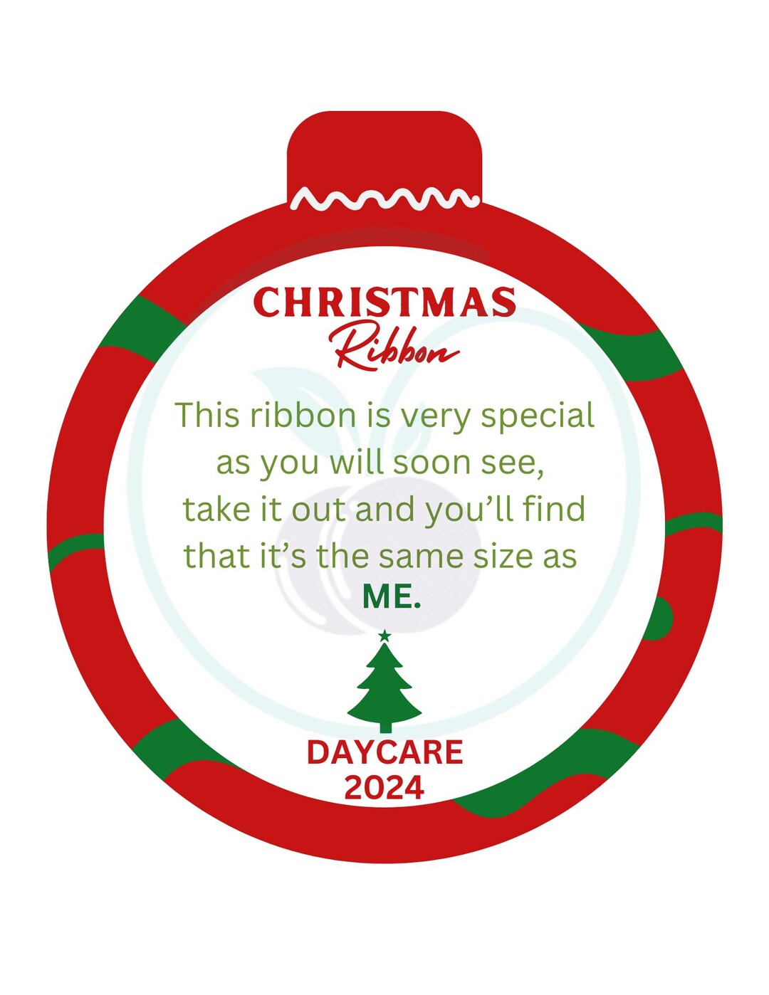 Christmas Ribbon Gift Tag Printable Kids Christmas Ribbon Ornament ...