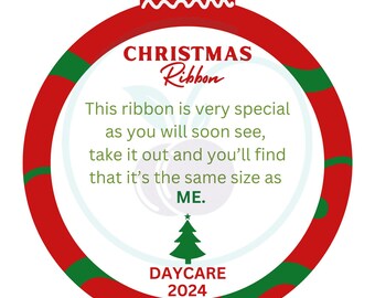 Preschool Christmas Ribbon Gift Tag Printable Kids Christmas Ribbon ...