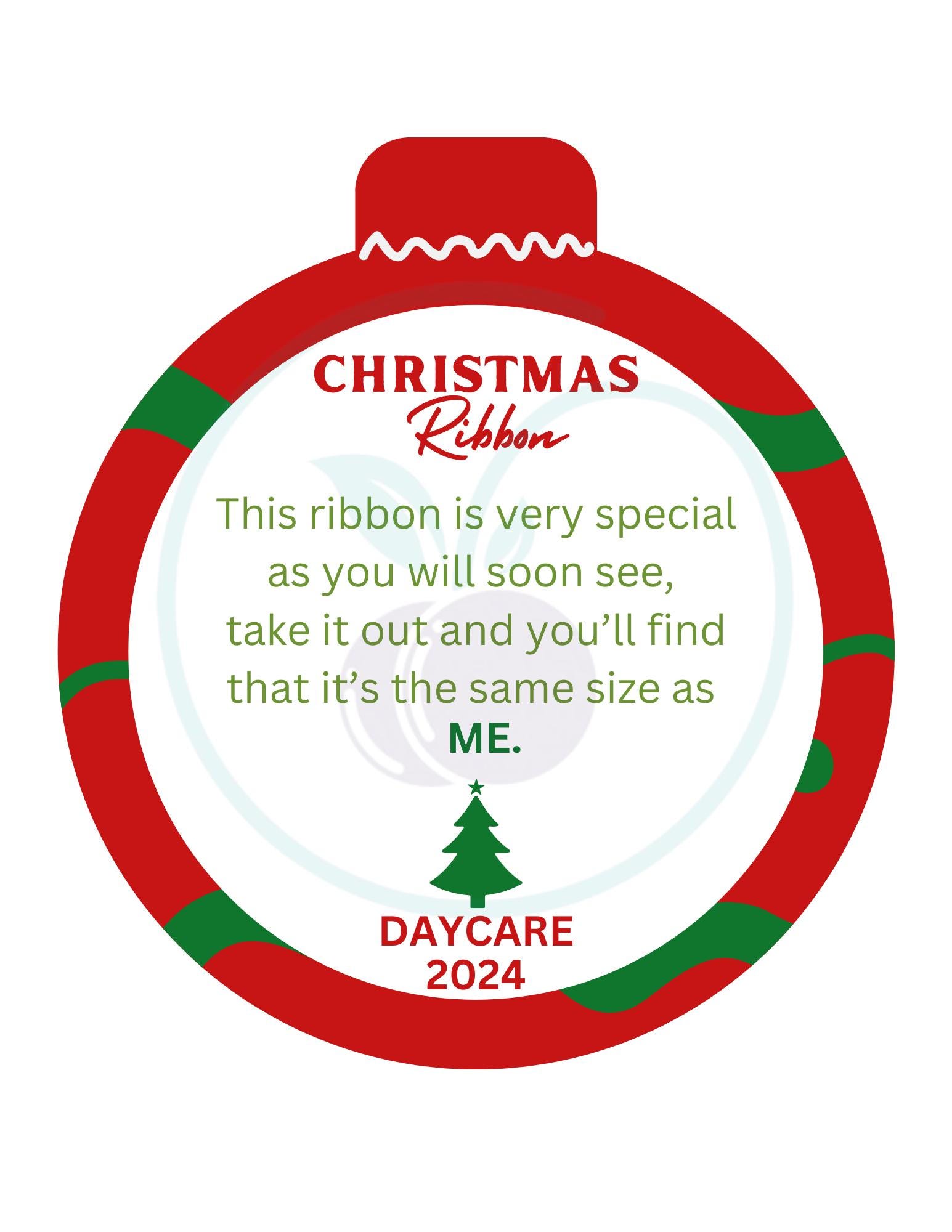 Christmas Ribbon Gift Tag Printable Kids Christmas Ribbon Ornament ...