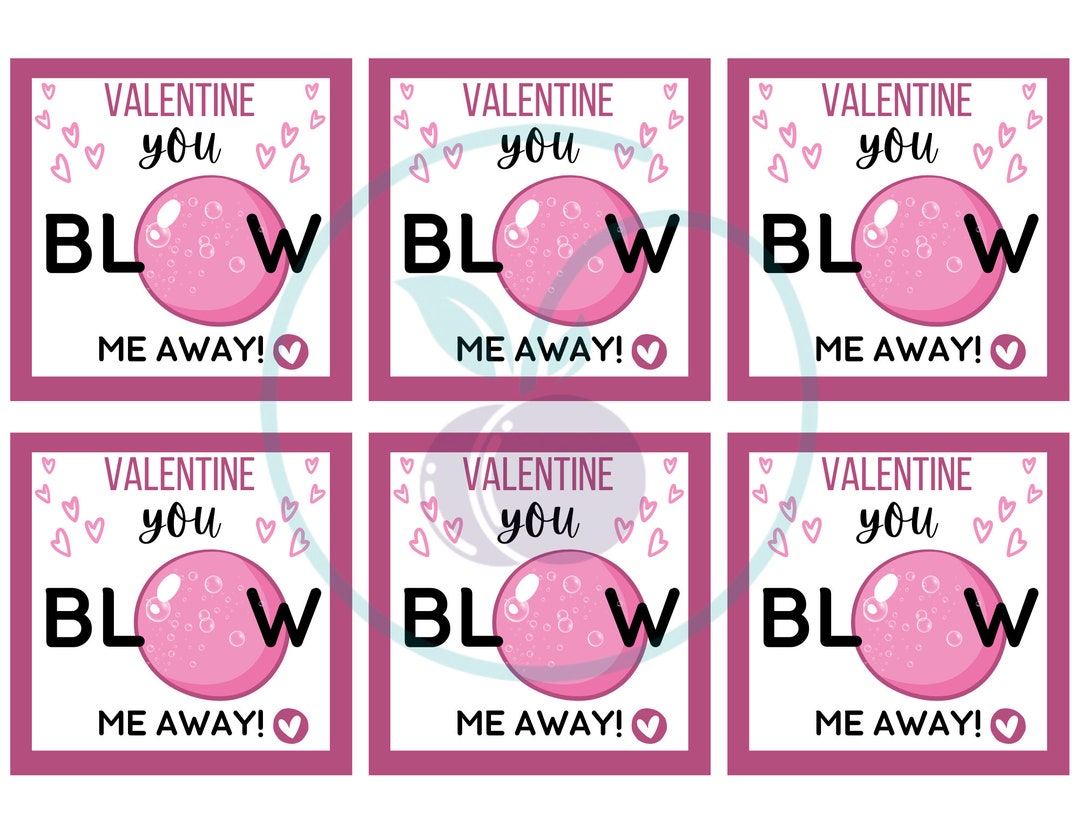Valentine Kids Cards, You Blow Me Away, Valentine Card, Valentine's Tag ...