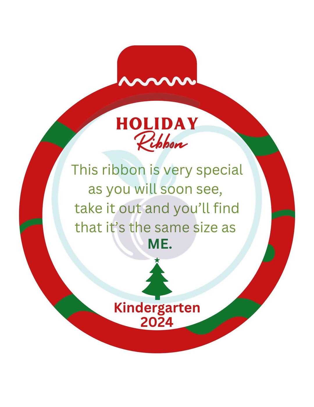 Kindergarten Holiday Christmas Ribbon Gift Tag Printable Kids Christmas ...