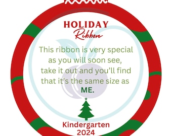Preschool Christmas Ribbon Gift Tag Printable Kids Christmas Ribbon ...