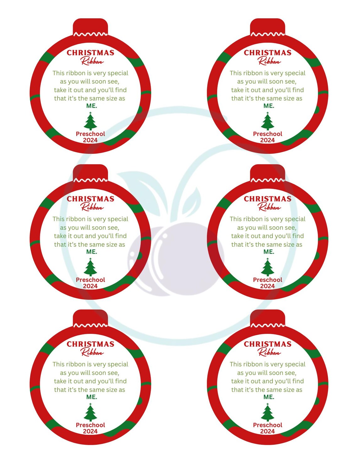 Preschool Christmas Ribbon Gift Tag Printable Kids Christmas Ribbon ...