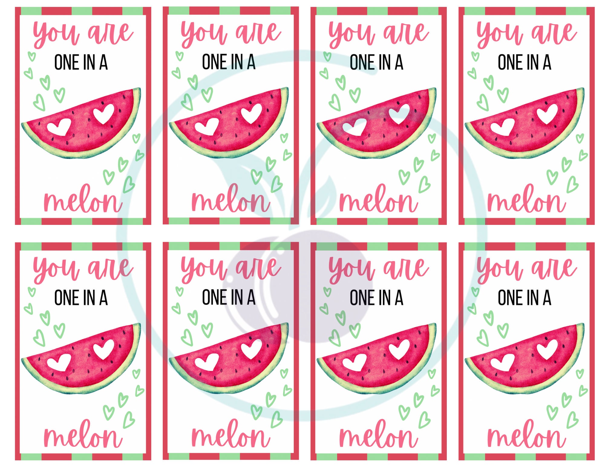 You’re One in a Melon Valentine, School Valentine, Valentine Cards ...