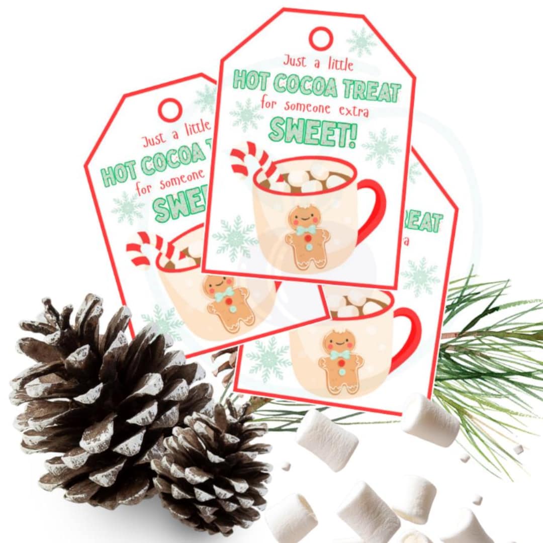 Hot Cocoa Gift Tag, Cute Hot Chocolate Mix Tag, Printable, Hot ...