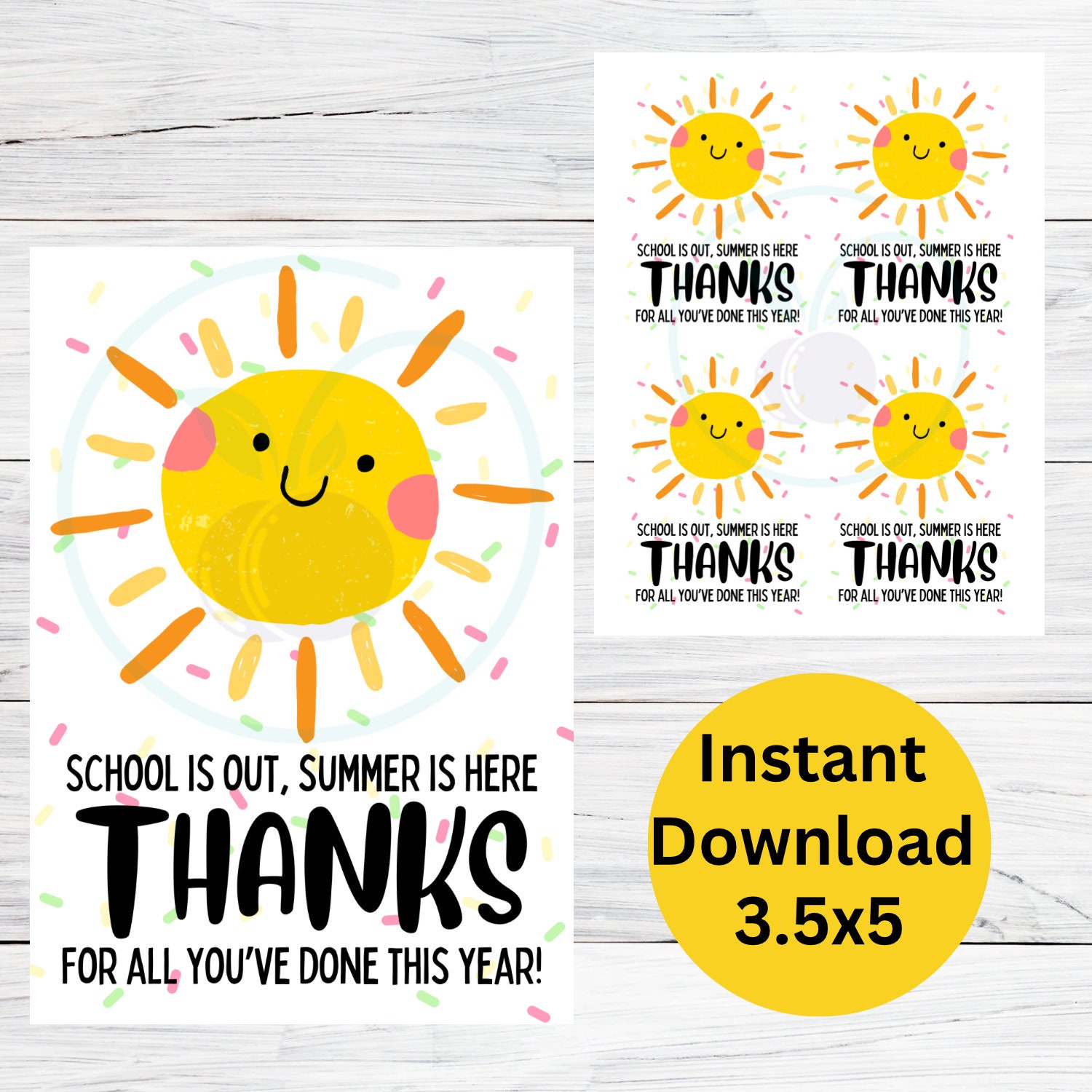 Sunshine Thank You Tag, Thank You Teacher Card, Summer Tag, Thanks for ...