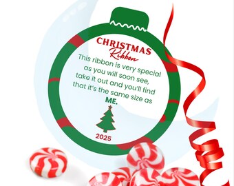 Kindergarten Christmas Ribbon Gift Tag Printable Kids Christmas Ribbon ...