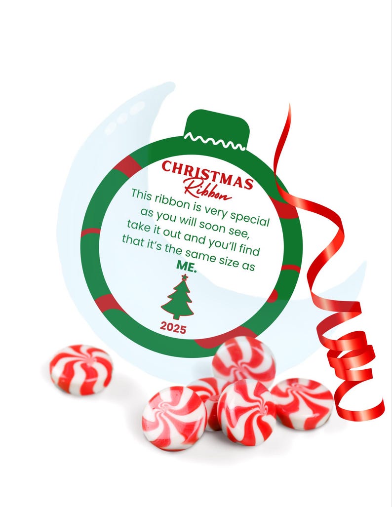 Kindergarten Holiday Christmas Ribbon Gift Tag Printable Kids Christmas ...