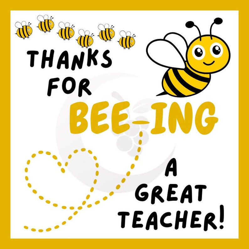 Thanks for Beeing a Great Teacher, Teacher Gift Tag, End of Year Gift ...