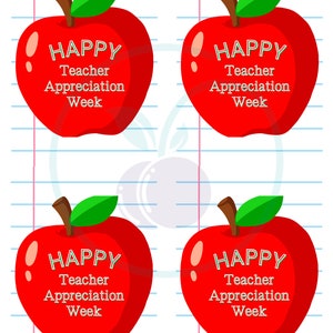Happy Teacher Appreciation Gift Tag, Apple Tag - Etsy