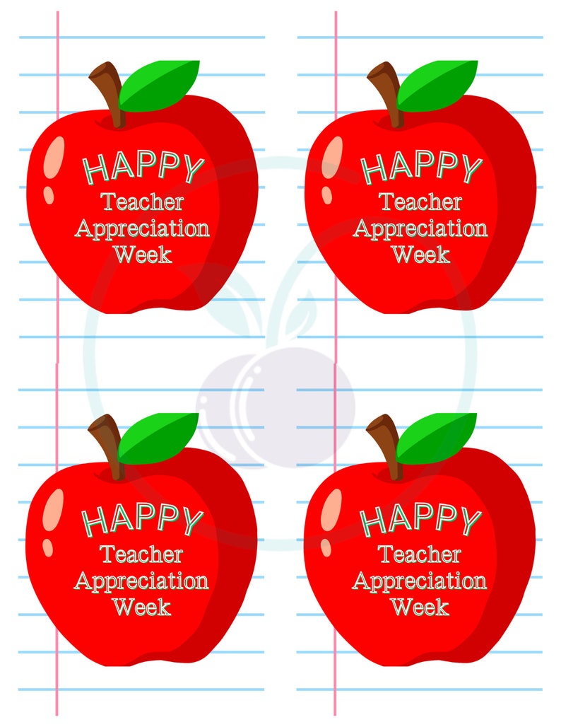 Happy Teacher Appreciation Gift Tag, Apple Tag - Etsy
