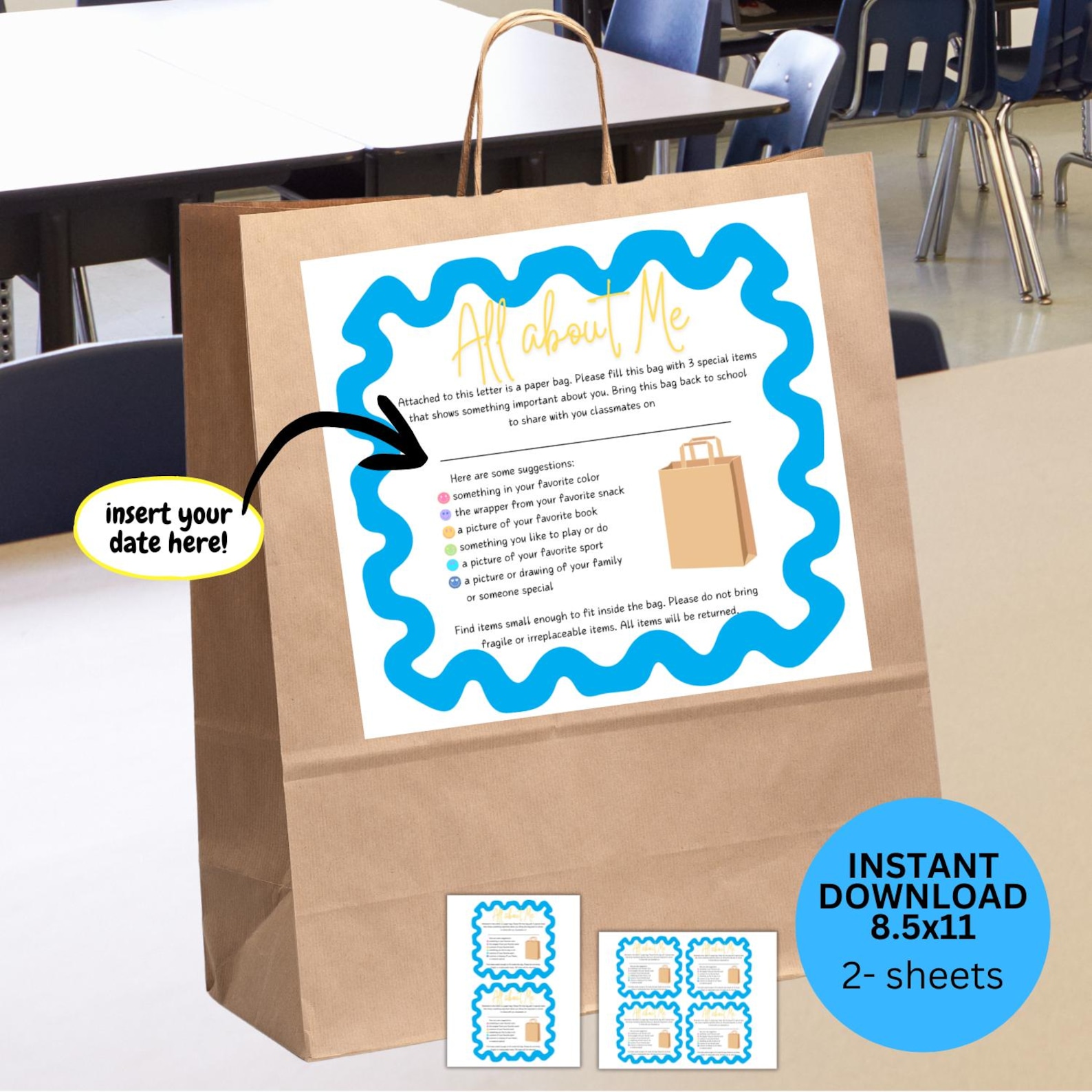 All About Me Tag, Printable, Get to Know Me Flyer, School, Show and ...