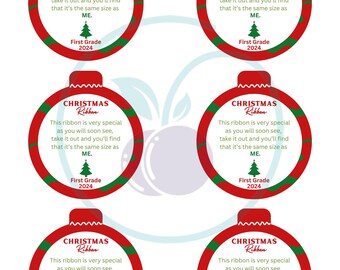 Christmas Ribbon Gift Tag Printable Kids Christmas Ribbon Ornament ...