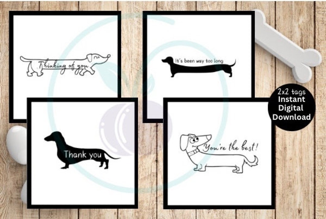 Dachshund Tags | Sausage Dog Card | Dachshund Birthday Card | Sweet Pun ...