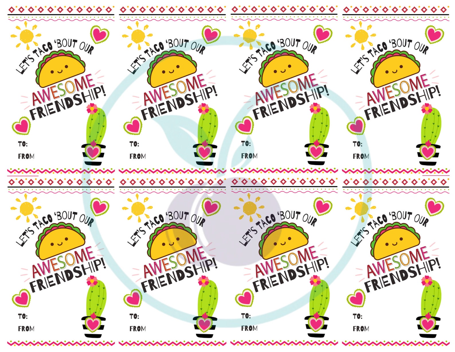 Let’s Taco Bout Valentine, Taco Valentine, Valentine Tag, Valentine’s ...