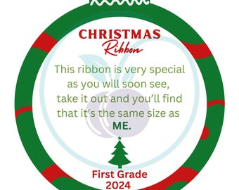 Preschool Christmas Ribbon Gift Tag Printable Kids Christmas Ribbon ...