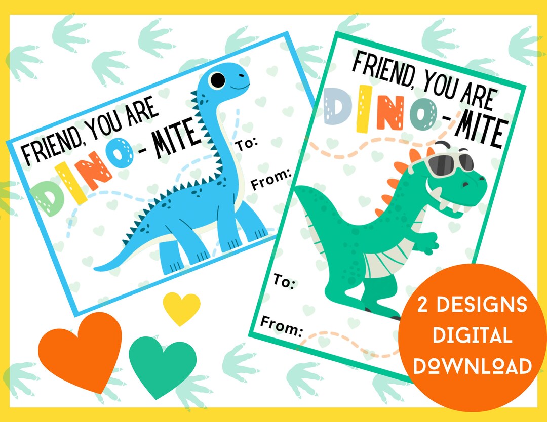 Kids Valentine Cards, Dino-mite Valentine, Dinosaur Valentine Cards ...