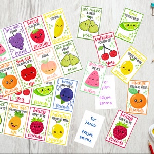 Valentines Kids Cards, Fruit Valentine Cards Kids, Fruit Valentine's ...